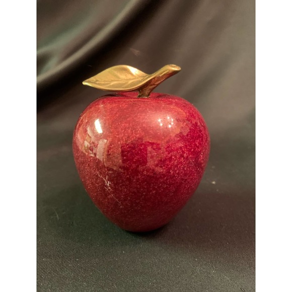 Source Unknown | Accents | Beautiful Vintage Red Maroon Marble Apple ...